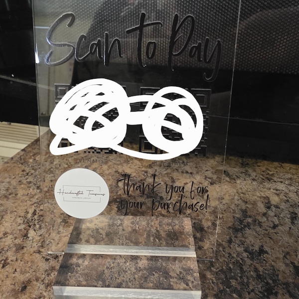 Scan Here to Pay — QR Code Custom Acrylic Business Display, Online ...