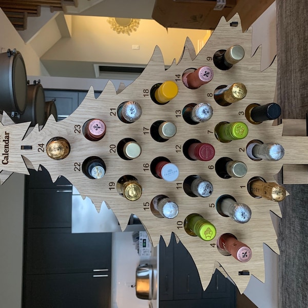 Personalised Advent Calendar for Drinks | Wooden Christmas Tree Advent ...