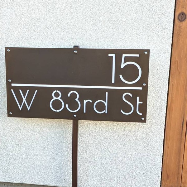 Personalized Modern Metal Address Sign: Reflective House Number Yard ...