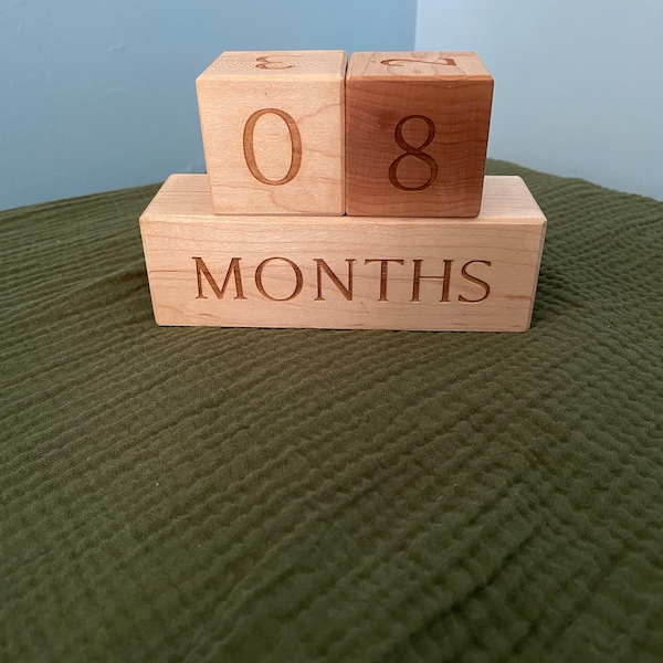 Wooden Milestone Blocks • modern Wood Number Blocks for Milestones and ...