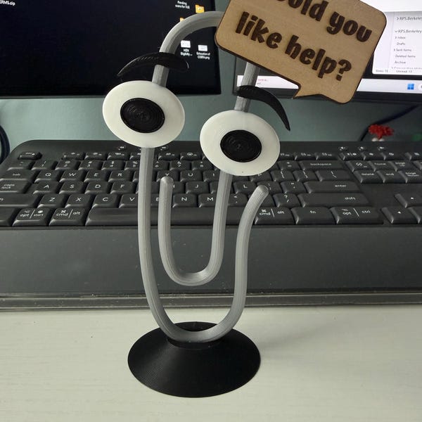 Clippy Desk Toy With Custom Text Sign – Funny Office Decor ...