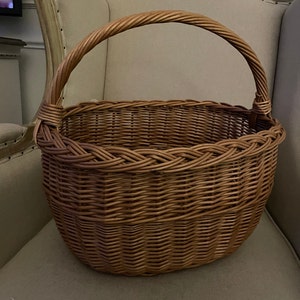Shallow Laundry Basket, Handwoven Storage Basket, Oval Laundry Basket ...