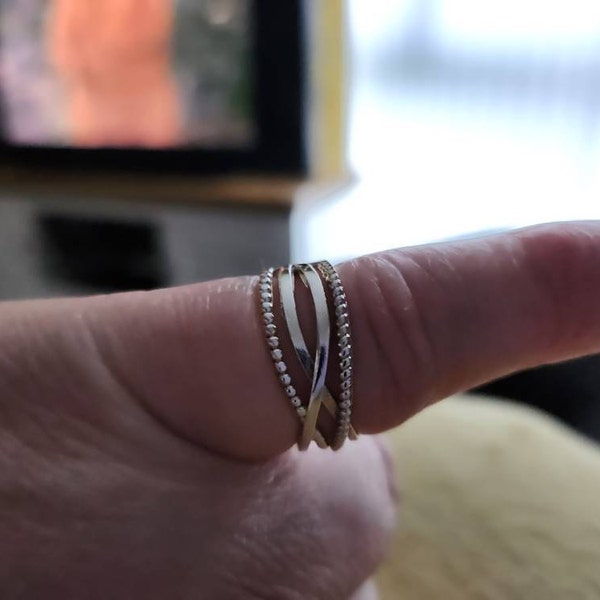 Handmade Silver Plated Multi Layer Ring - Adjustable Boho Thumb Ring ...