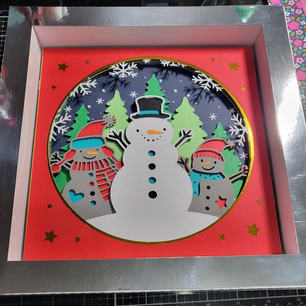 3D Christmas Shadow Box Bundle, Santa Shadow Box SVG, Christmas Layered ...