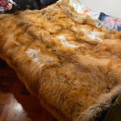 Huge Double Face Luxury Silver Fox Fur Boa,118inch 300cmnatural Color ...