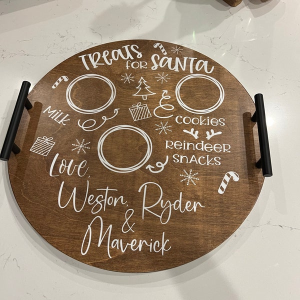 Large 16 Personalized Dear Santa Serving Tray Cookies for Santa Tray ...