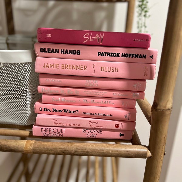 Pastel Pink Decorative Book Bundle - Light Pink Decor Books for Shelf ...