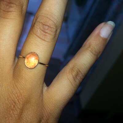 Sunstone Ring, Orange Sunstone, Gold Ring, Delicate Gold Ring, Stacking ...