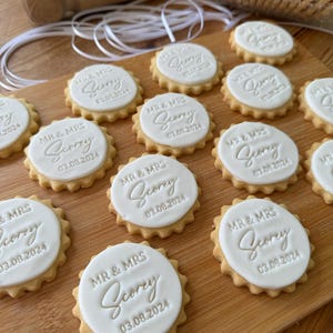 CUSTOM Names Mr and Mrs With Date Cookie Biscuit Stamp Fondant Cake ...