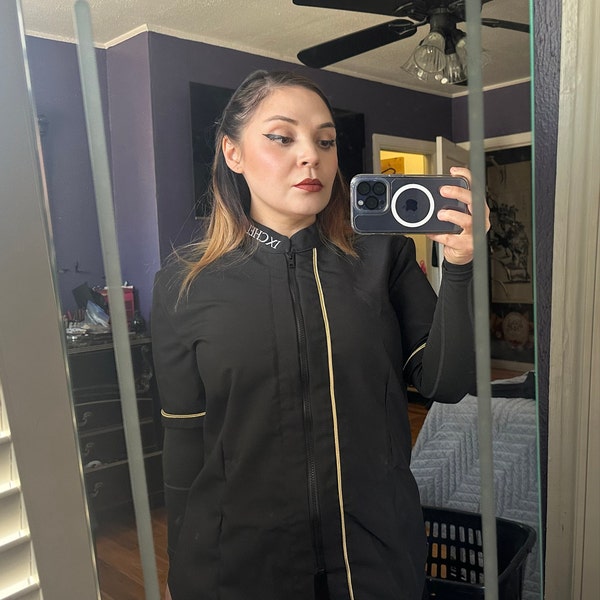 Premium Barber/hair Stylist Grooming Smocks for Women,black&gold,barber ...