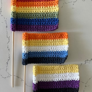 LGBTQ Pride Flag Sustainable 100% Cotton Handcrafted Crochet Custom ...
