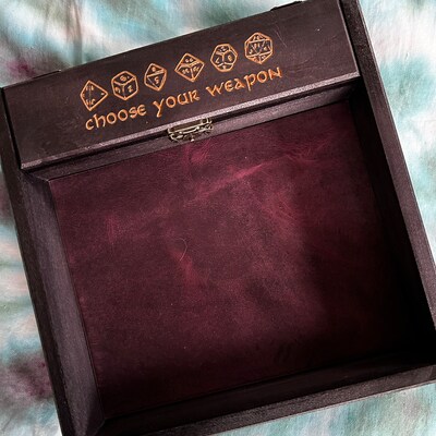 Custom Wooden DND Dice Box Tray RPG Dice Rolling Mat Tabletop Games D&D ...