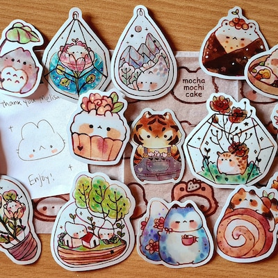 Cute Terrarium Stickers/ Matte Holographic/ Kawaii/ Die Cut Stickers ...
