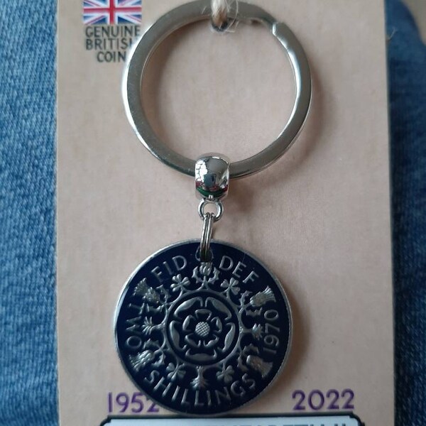 Lucky Silver Sixpence Keyring / Old Irish Coin / Greyhound & Harp /1928 ...