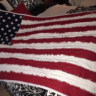 Pattern American Flag Rag Quilt - Etsy