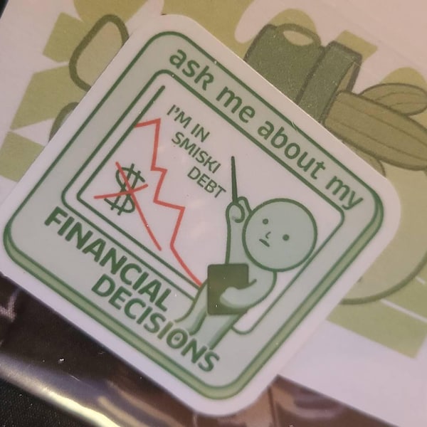 Smiski Debt Sticker - Etsy