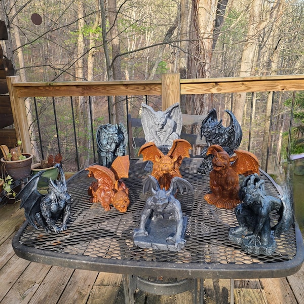 Gothic Gargoyle Statue – Detailed Library, Shelf, Bookcase, or Desk ...