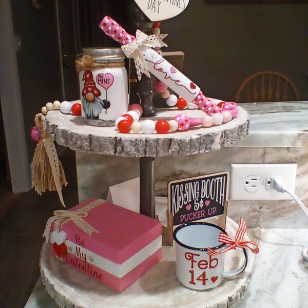 Valentines Day Gnome Mini Mason Jar, Love Perfect Mason, Tiered Tray Decor - Etsy