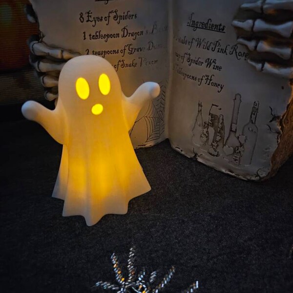 Spooky Ghost Decoration With Flickering LED Tealight Candle | Cute ...