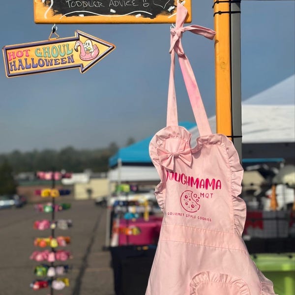 Personalized Pink Ruffle Apron Heart Pocket Apron Cute Kitchen Apron ...