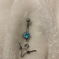 Cow Skull With Rose Belly Ring Cow Head Belly Ring Western Naval Cow ...