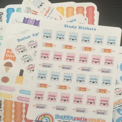40 Cute Study/college/university/school Planner Stickers - Etsy