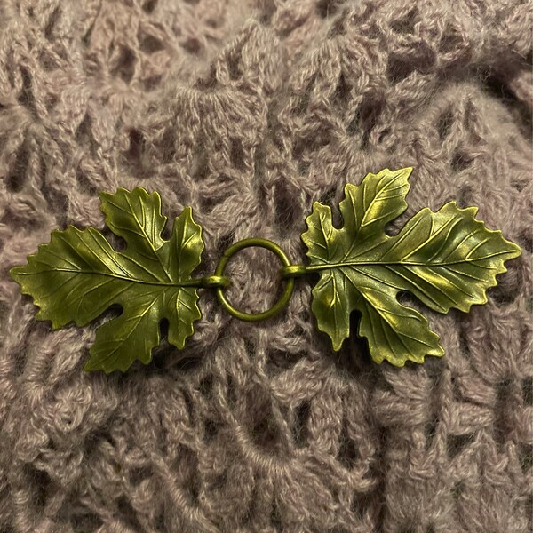 Bronze Leaf Cloak Clasp "sylvan" | Dress Cinch Clip | Festival Cape ...