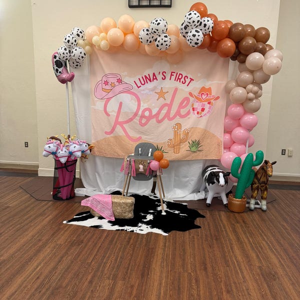 Custom First Rodeo Birthday Banner Rodeo Party Decorations Personalized ...