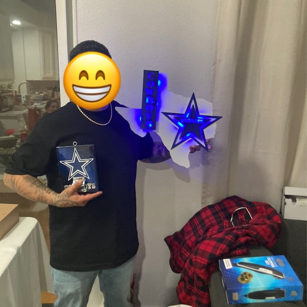 Personalized Cowboy Sign, Texas Lighted Sign, Man Cave Wall Art, Texas ...