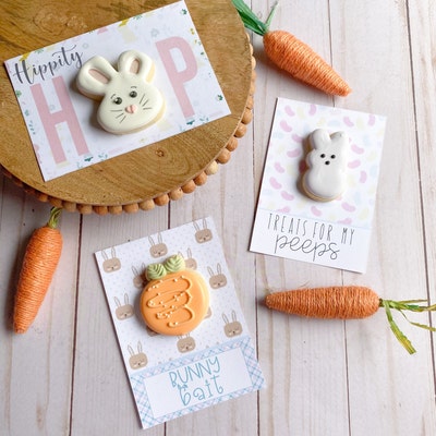 Printable Mini Cookie Card 5 X 3.5 Happy Easter Hippity HOP Floral ...