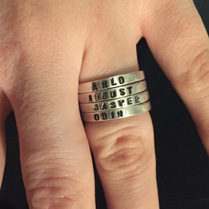 Personalized Stacking Rings/customized Rings/kids Name Rings/new Mom ...