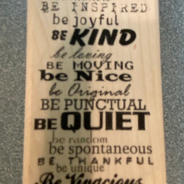 Be Adorable RUBBER STAMP, Background Stamp, Inspirational Stamp, Be Fun ...