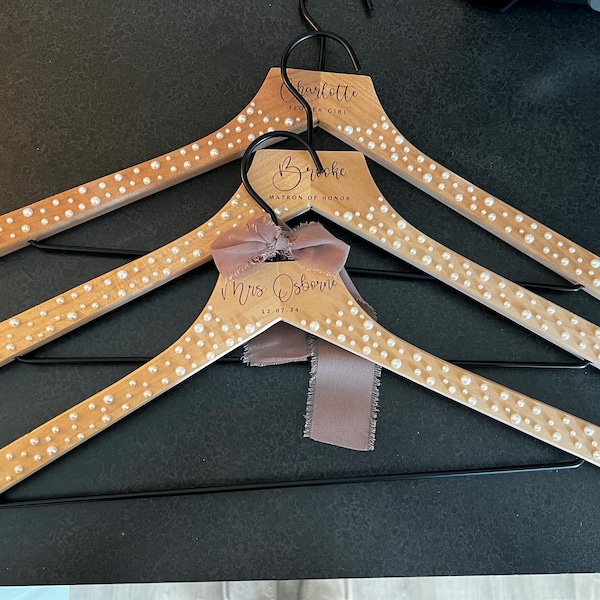 Wedding Title Hanger, Wedding Hangers, Bridesmaid Hanger, Personalized ...