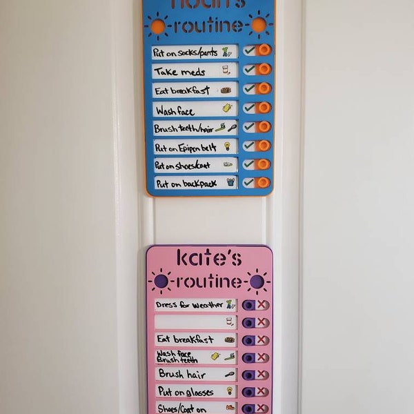 Sliding Routine Chart, Chore Chart, Daily Checklist, Kids Daily Tasks ...