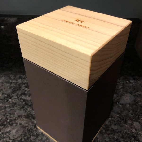 Contemporary Wood Urn, Poplar Wood Urn, Modern Cremation Urn, Box Urn ...