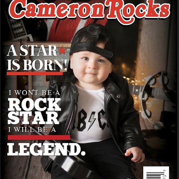Rock Star Magazine Theme Birthday Poster, Boy Birthday, Rockstar, Baby ...