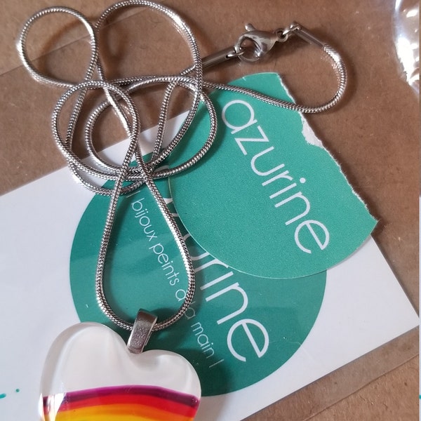 Flower Necklace | Blue and Azure | Daisy | on Stainless Steel Chain ...