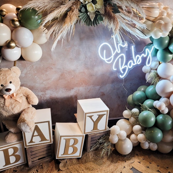 Custom Neon Sign Oh Baby Neon Sign Baby Shower Decor Custom Neon Light ...