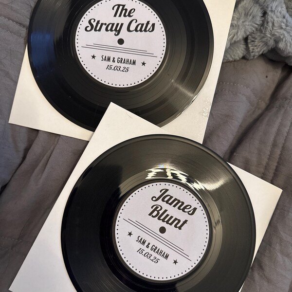 Personalised Record Label STICKERS for 7" Vinyl Record Table Names ...