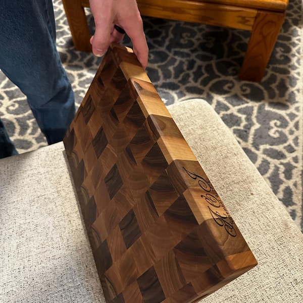 Personalised Maple End Grain Cutting Board, Custom Butcher Block ...