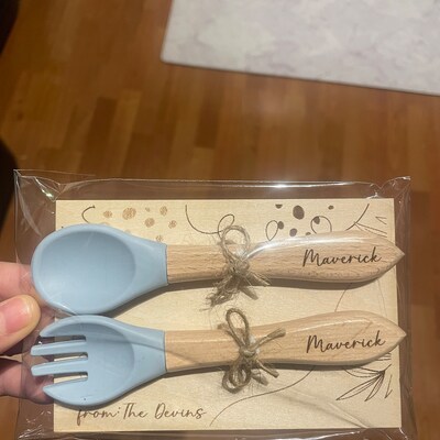 Personalized Spoon and Fork Set, Engraved Baby Spoon, Personalized Baby ...