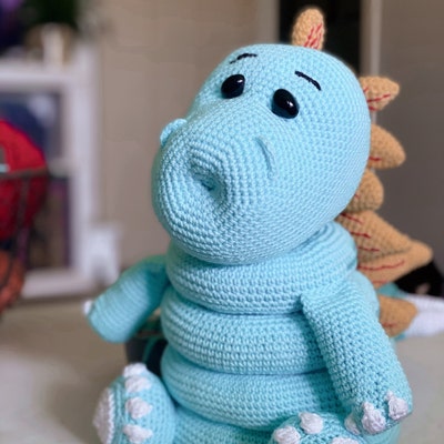 Dino Stacking Toy Crochet Pattern PDF, Amigurumi Stegosaurus Nursery ...