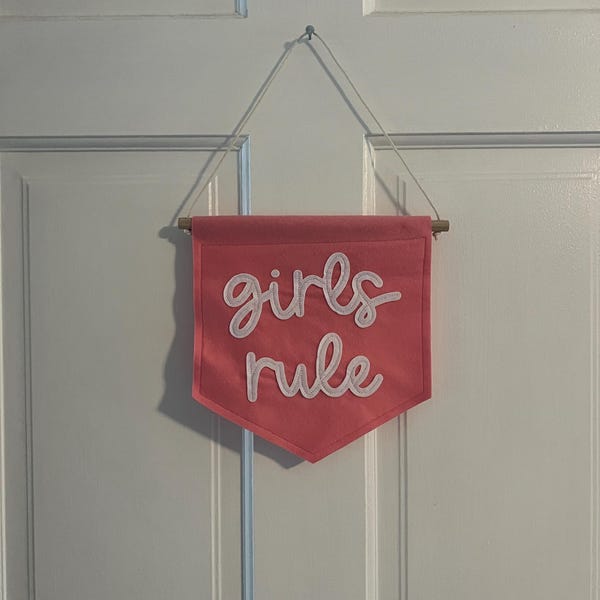 Girls Rule Mini Felt Nursery Wall Banner Girls Bedroom Decor - Etsy