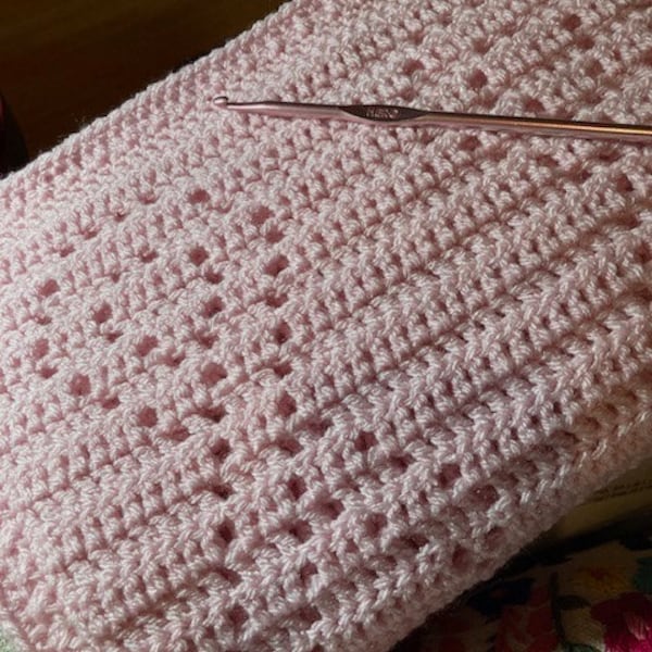 Filet Crochet Blanket Pattern | Cancer Awareness Ribbon Blanket ...