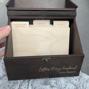 Personalized Recipe Card Box Gift for Mom Wooden Recipe Box and Cards ...