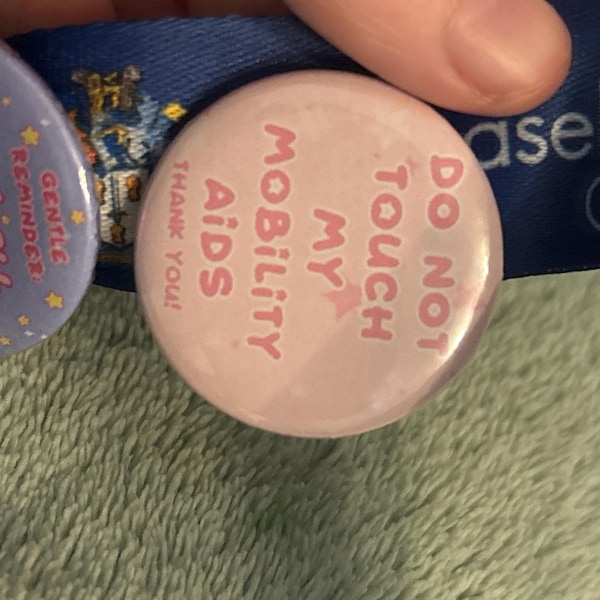 Do Not Touch My Mobility Aids Badge | Accessible Personal Space Button ...