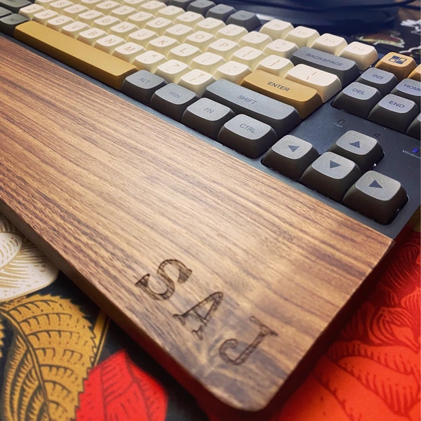 Black Walnut Wood Wrist Rest, Personalized Wrist Pad, Keyboard Rest ...