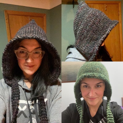 Knitted Hat Pattern Pixie Hat Knitting Pattern Chunky Knit Hat Womens ...