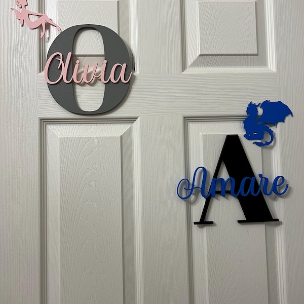 XL Door Sign Personalized Children's Room Door Name Sign With Motifs ...