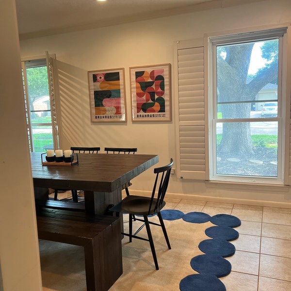 Irregular Shaped Throw Rug Illusion Pattern Hand-tufted 100% Pure Wool ...